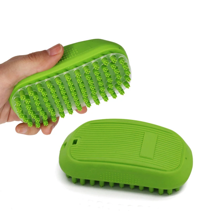 Silicone Soothing Massage Rubber Comb Pet Bath Brush Anti-skid Pet Dog ...