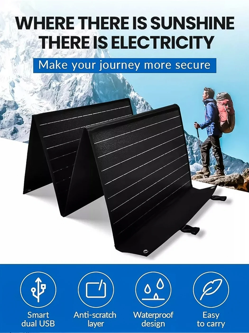 Outdoor Portable Solar Panel 40w Folding Solar Panel For Mobile Phone ...
