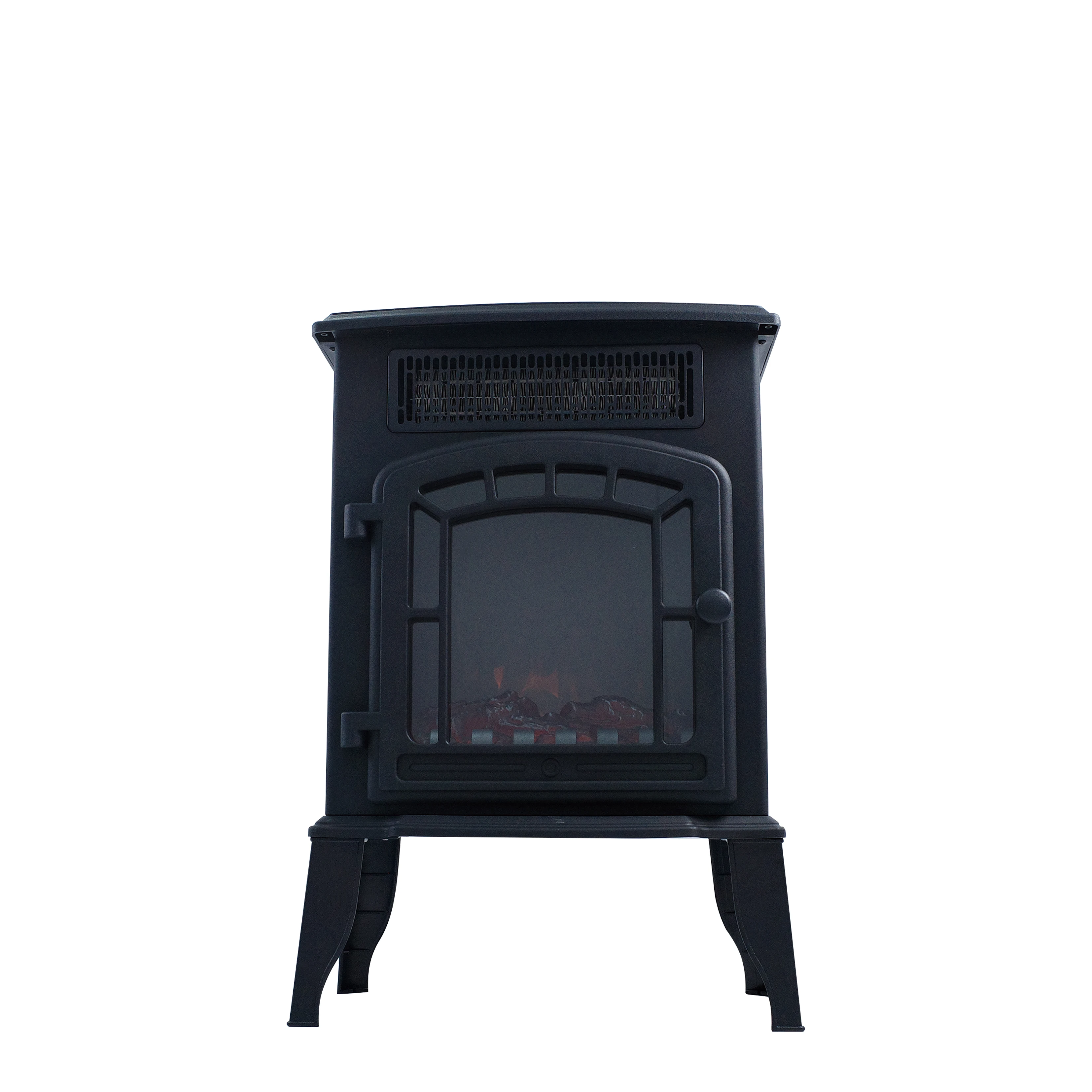 Freestanding 2000W Retro Flame Effect Electric Fireplace Heater Ceramic ...