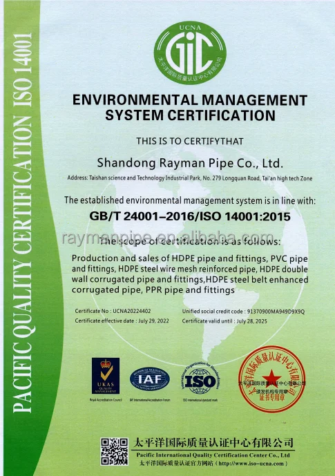 High Quality Plastic PVC Pipe for Water Supply - ISO9001