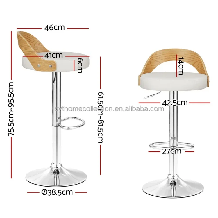 Modern Luxury Bar Stool Nordic Metal High Chair Table Elegant Kitchen ...
