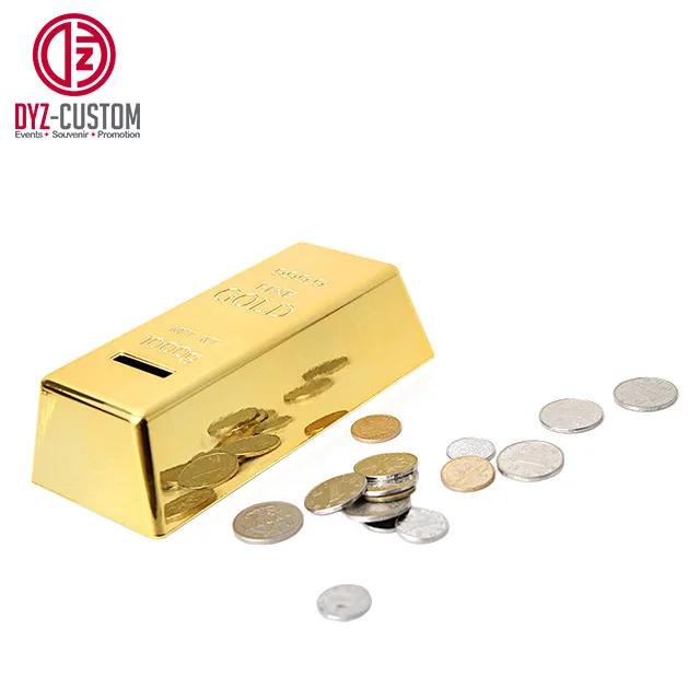 Creative Gift Plastic Gold Brick Piggy Bank Gold Bar Coin Bank Small ...