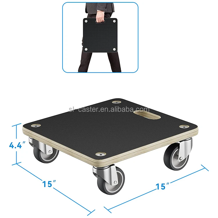 250kgs Square Wood Moving Dolly 551lbs Wide Use Certificated Heavy Duty ...