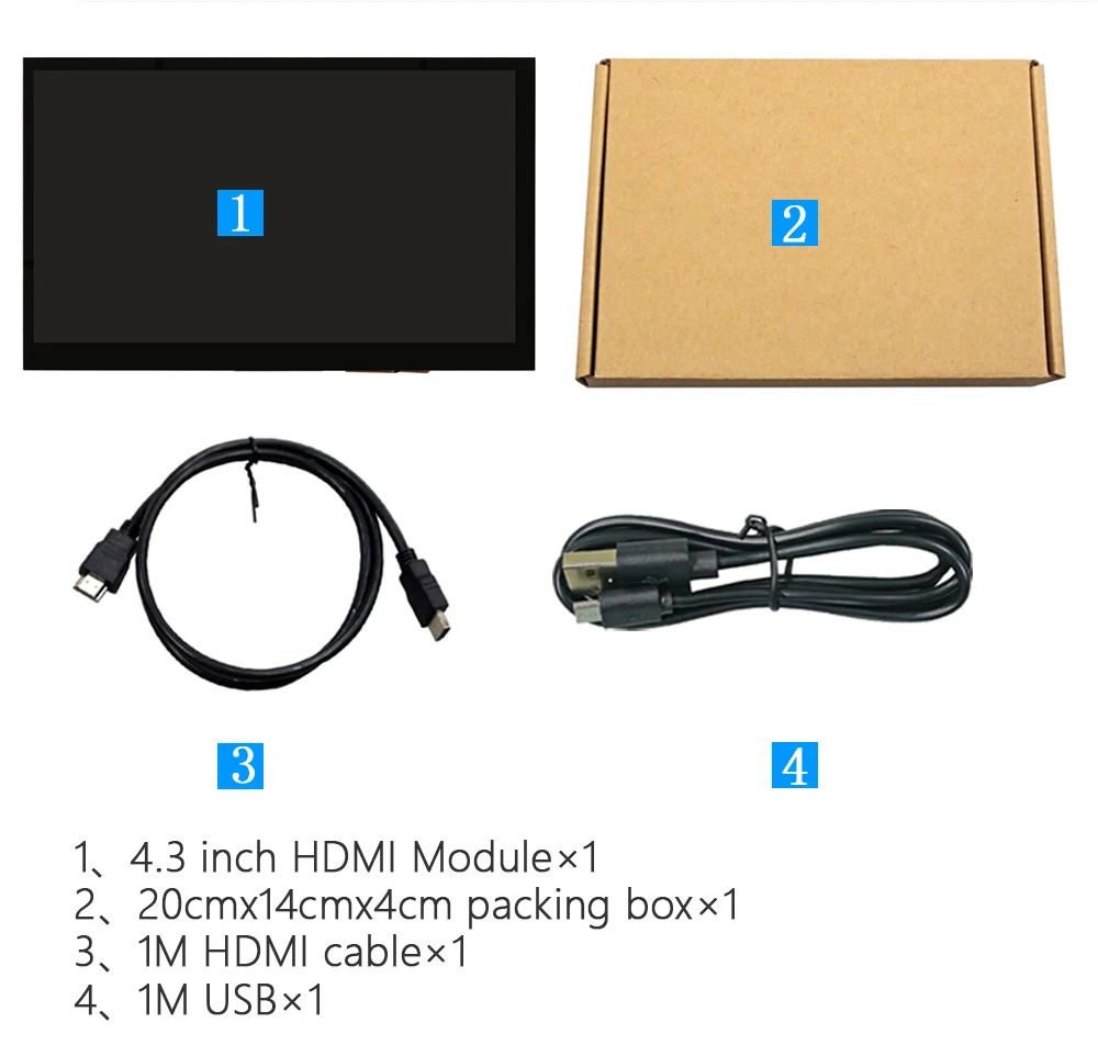 4.3 inch Raspberry Pi IPS LCD Capacitive Touch Screen 800*480 USBUSB ...