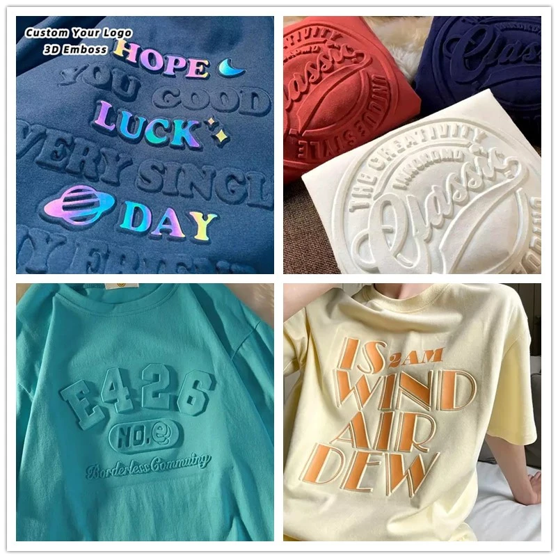 Ts0426 Ky Summer Custom Fashion Cotton Men Embossed Tshirt Cotton White ...