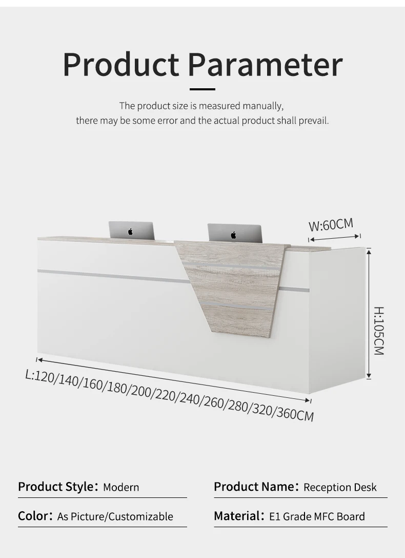 Zitai Modern Design Customized Logo Office Counter Wood Table