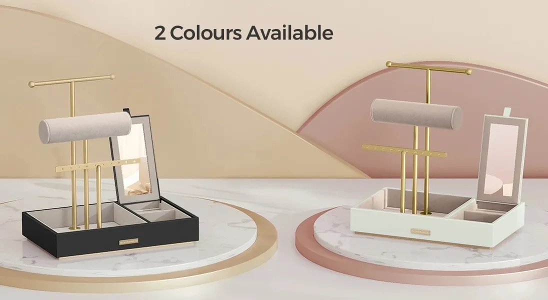 Songmics Tabletop Jewelry Stand With Ring Tray Jewelry Stand Display ...