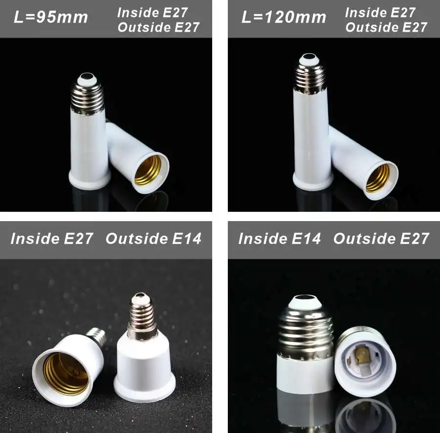 Wholesale E27 E40 E14 B22 Led Lamp Converter Lamp Socket E Base Screw Brass Copper Lighting ...