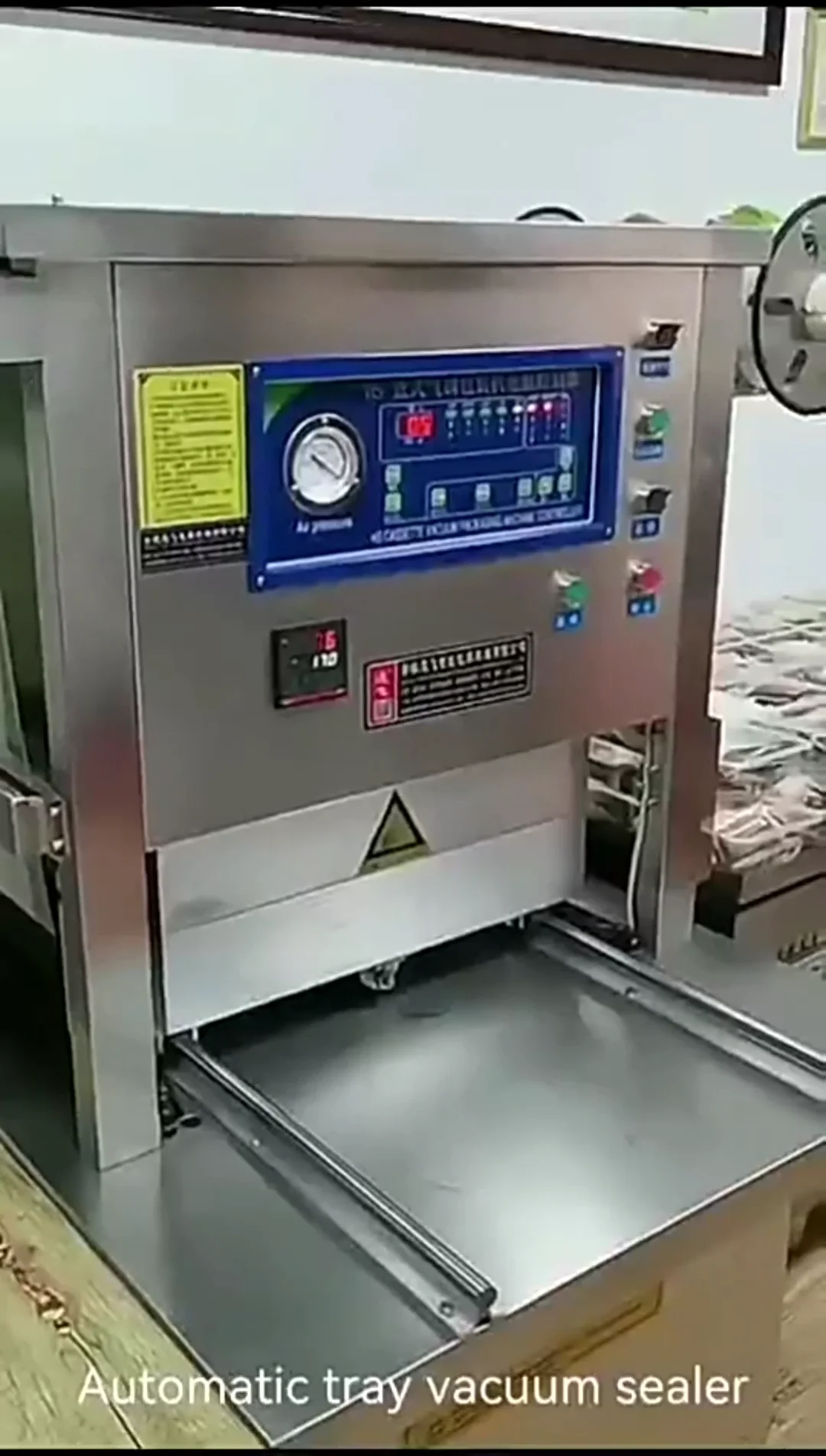 Auto Industrial Gas Flushing Meat Food Skin Map Tray Chamber Vacuum Sealer Packing Sealing ...