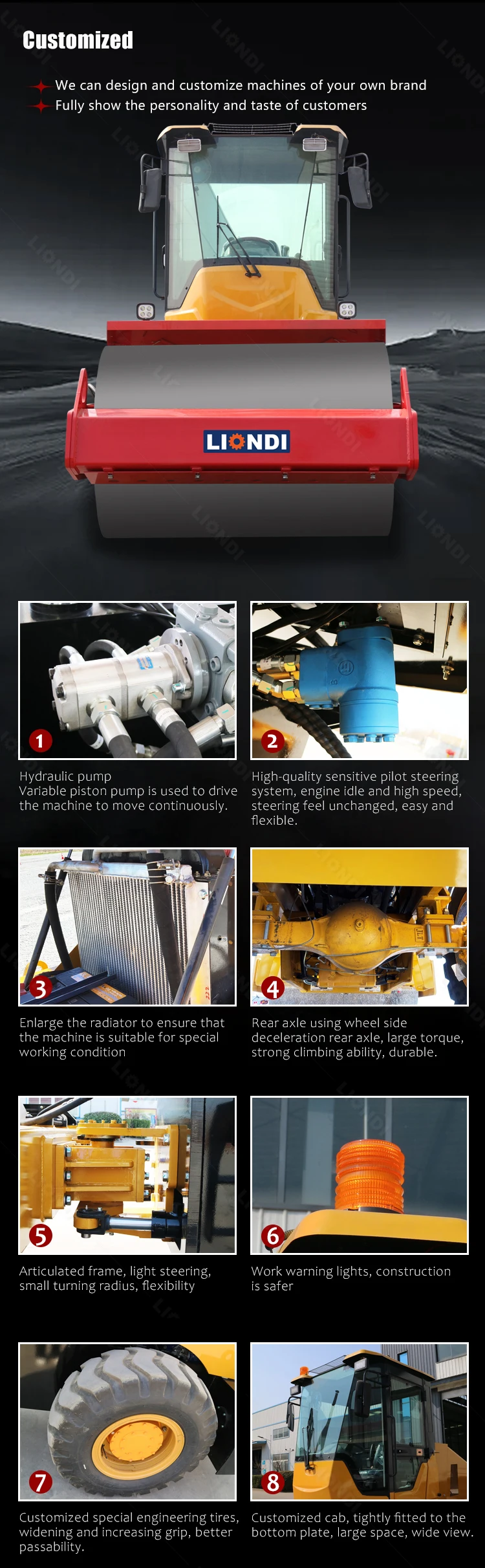 Factory Direct Sale Liondi DVR-T6000 6.0 Ton Single Drum Ride-on Road ...