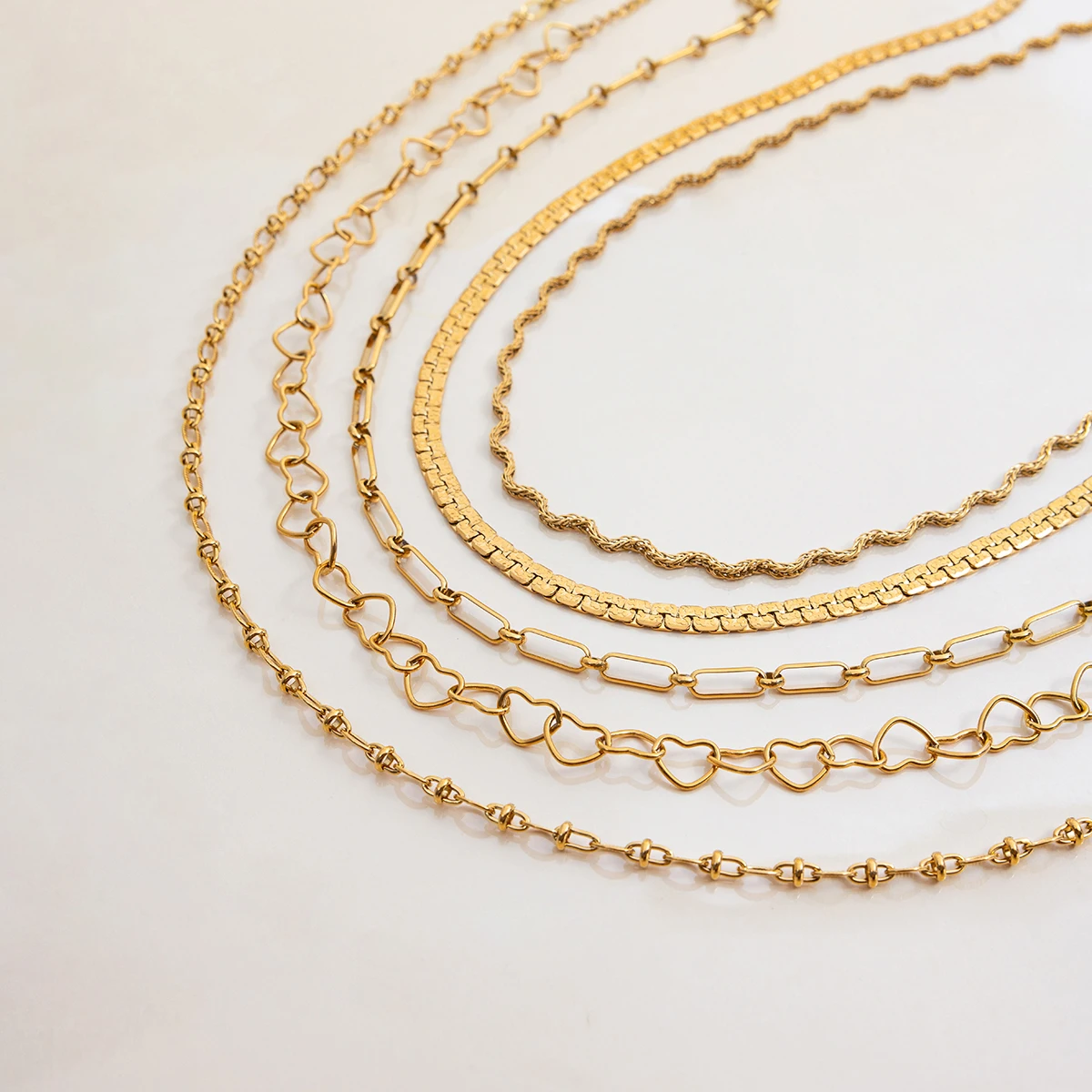 J&D Minimalist 18K Gold Stainless Steel Chain Necklaces