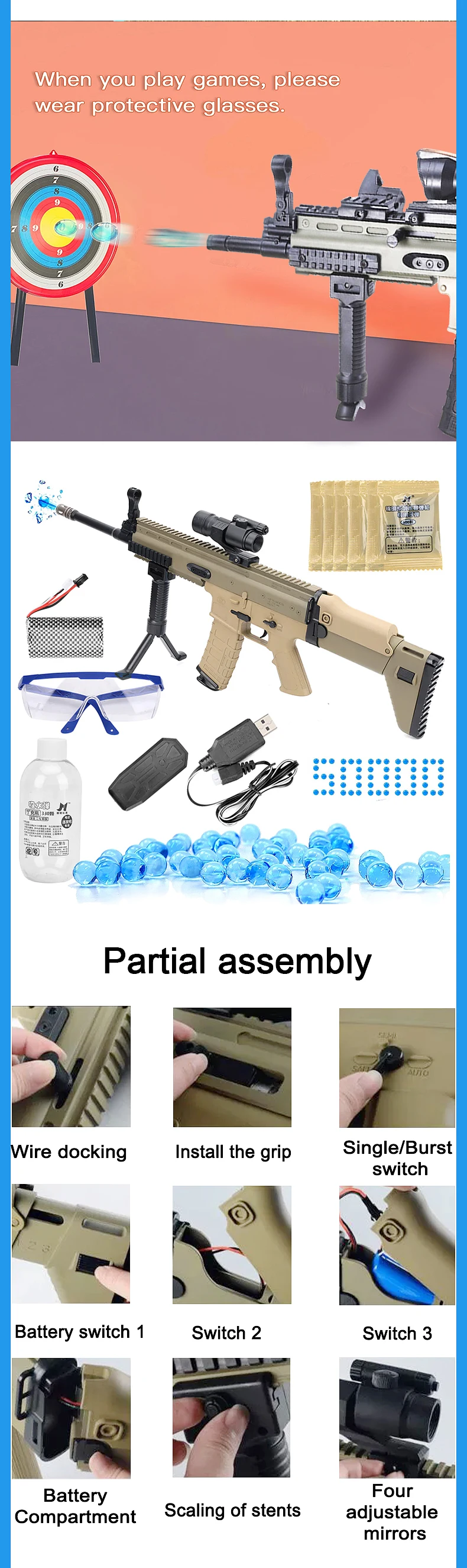Pistolas Hidrogel Ak 47 Rainbow Toy Gun De Airsoft Real Metal Hookah ...