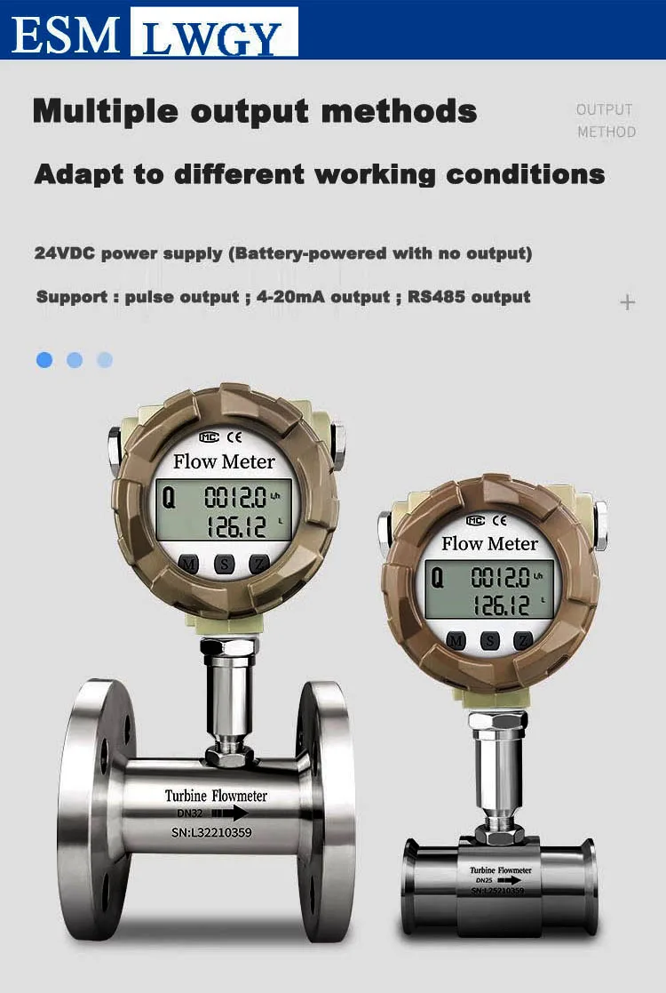Rs485 Output Electronic Digital Turbine Water Flow Meter,Threaded,Flange,Clamp Installation ...