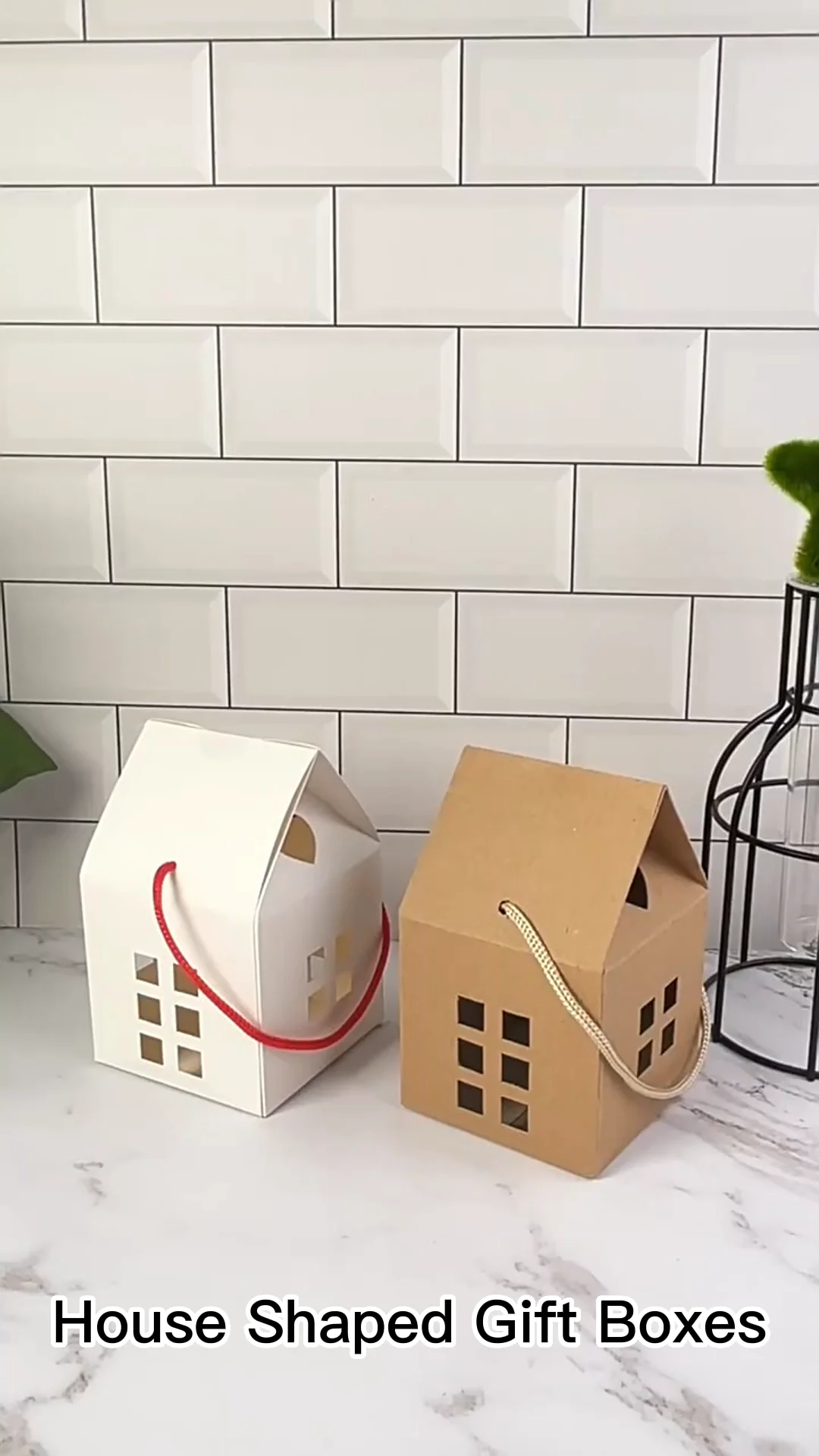 White Hollow Star Moon Folding Cardboard Box Luxury Castle Shape Cookie ...