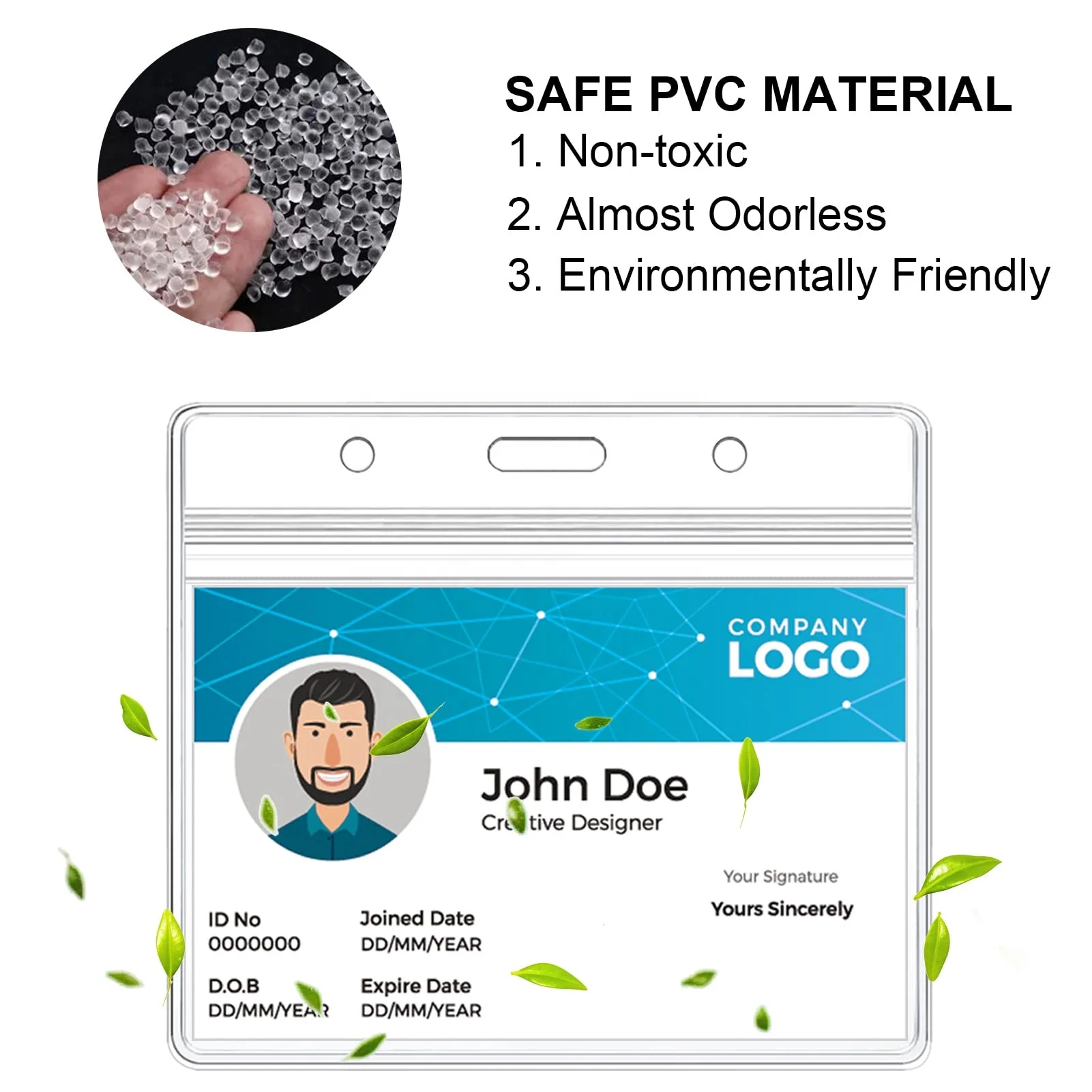 Waterproof Resealable Zipper Seal Clear Plastic PVC Badge Holder Name ...