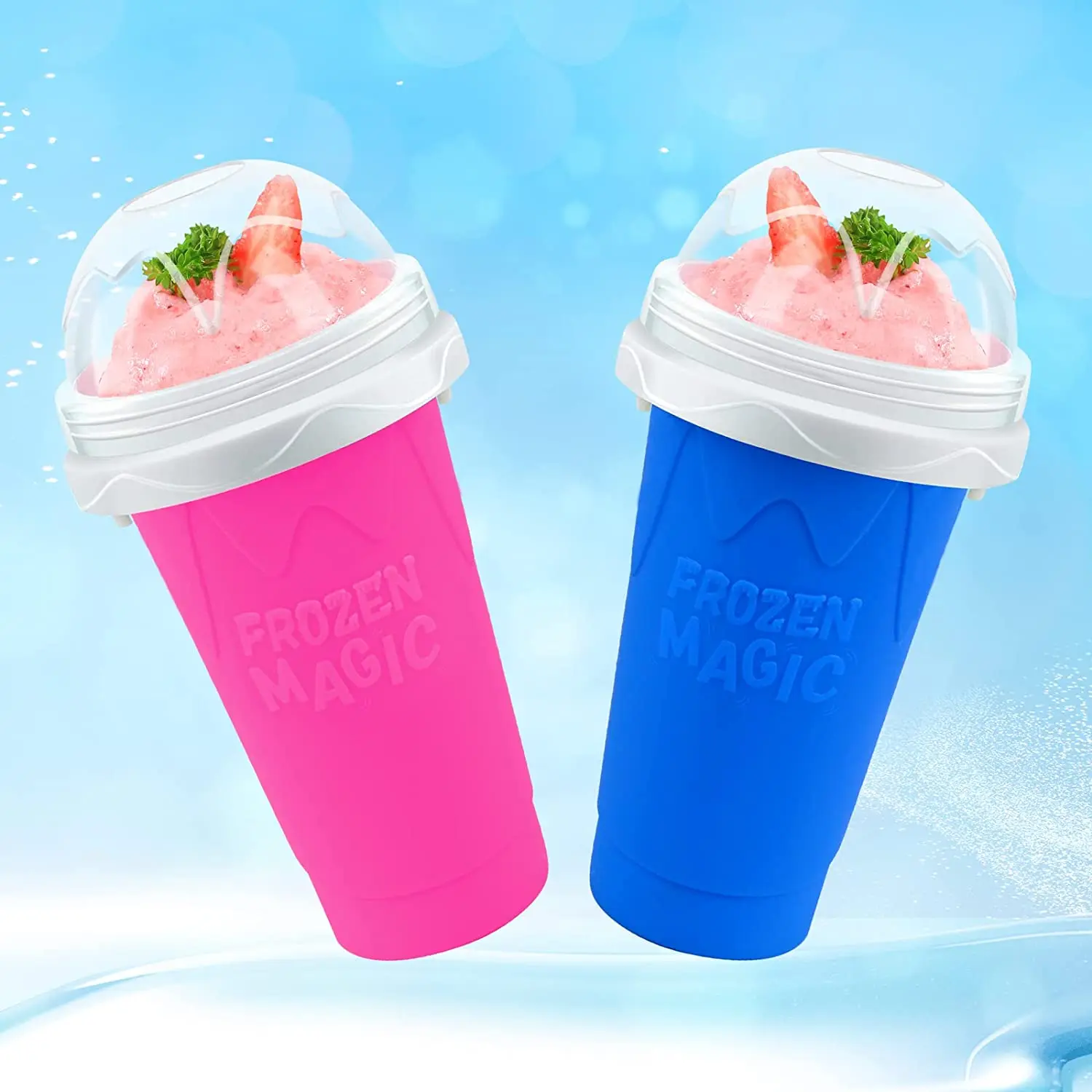 Custom Logo Food Grade DIY Smoothie Cup with Lid Straw