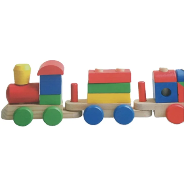 Wooden Pull Along Train Toys Wooden Stacking Toys Shape Sorter Stacking ...