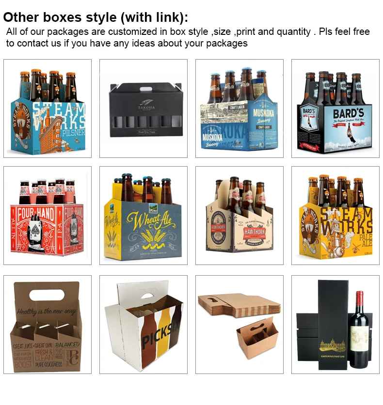 Custom Printed Paper Cardboard Beer Pack Box Corrugated Packaging Box ...