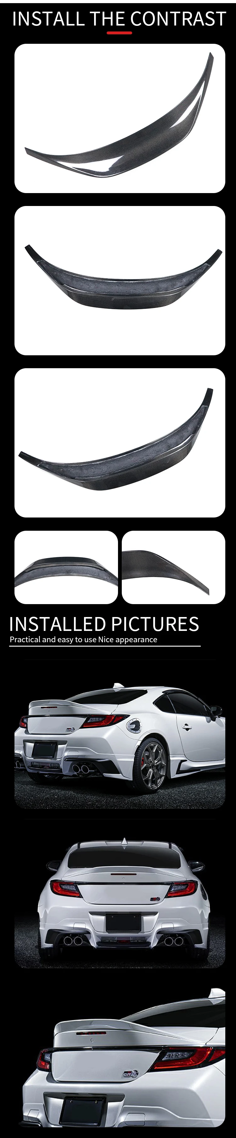 Carbon Fiber Trd Type Rear Trunk Spoiler Ducktail For Toyota Gr86/ Brz ...