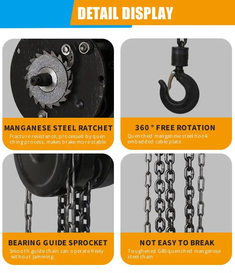 2 Ton Chain Pulley Hoist - Lifting Equipment for Construction