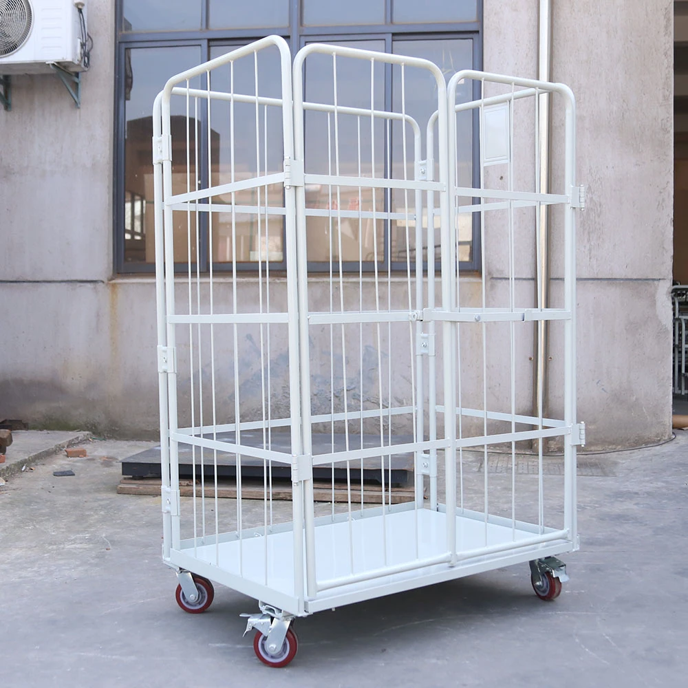 Metal Platform Trolley Cart Metal Wire Basket Logistics Trolley With ...