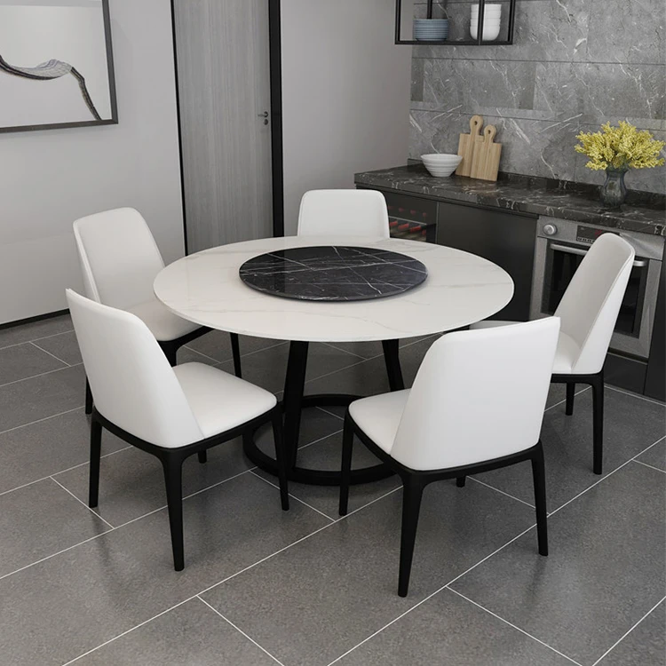 Modern Home Furniture Round Rotary Marble Top Modern Dining Tables ...