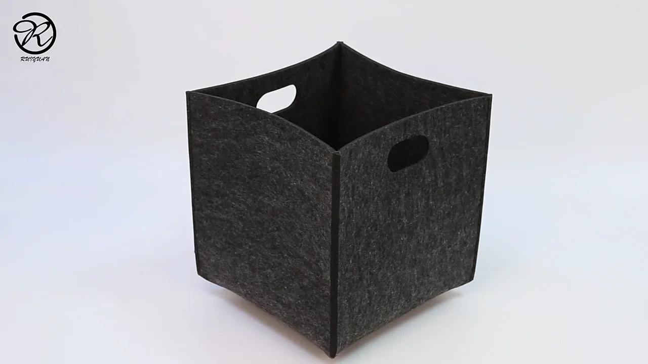 Collapsible Felt Storage Basket Bins Foldable Felt Fabric Storage Box ...