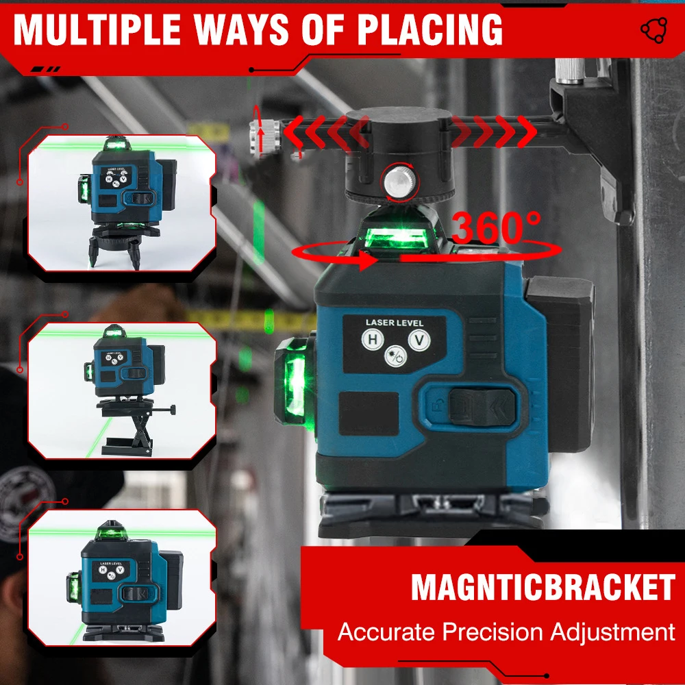Laser Level 16 Crossed Line 4D - Intelligent & Precise