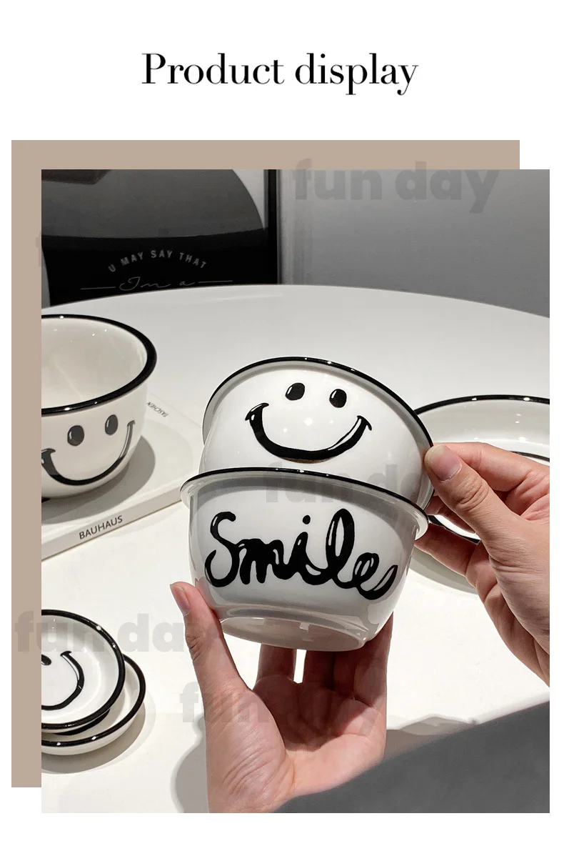 Originality Smiling Face Design Korean Ceramic Dinnerware Sets ...