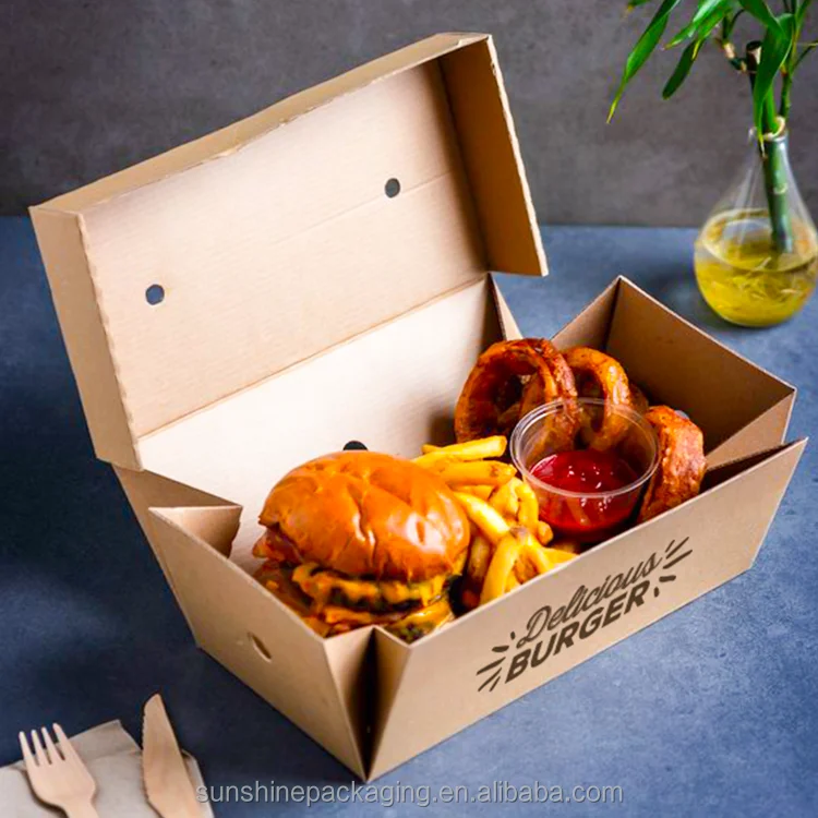 Customized Clam Clamshell Food Packaging - Kraft Paper