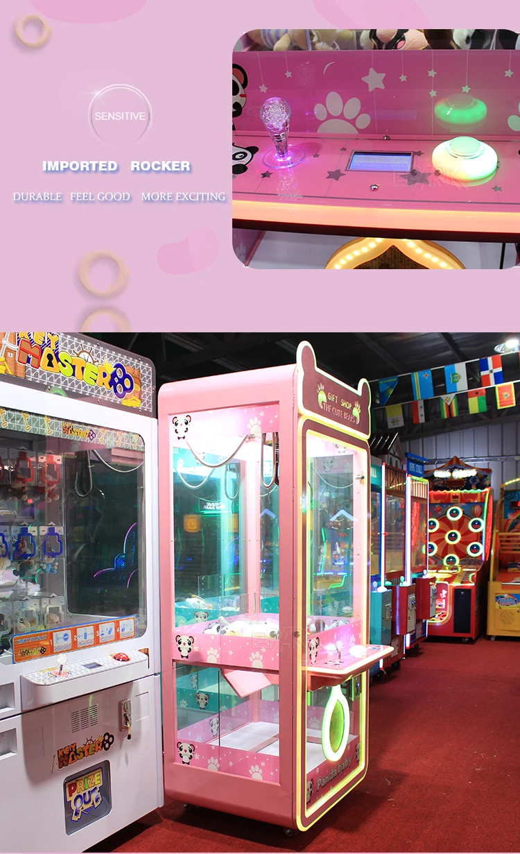Coin Operated Transparent Plush Toy Gift Grab Machine Arcade Claw Crane ...
