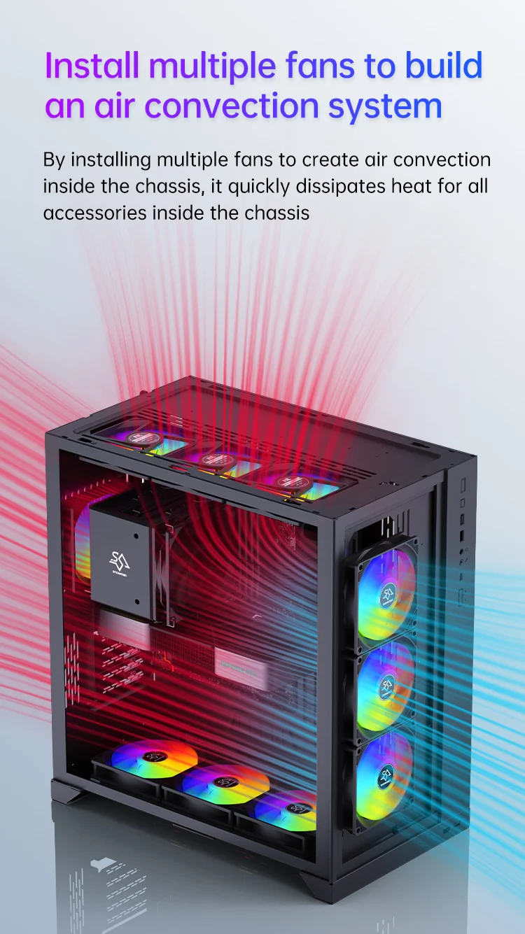 SNOWMAN PC Case Cooler Fan Quiet Operating High Air Flow Cooling Fan ...