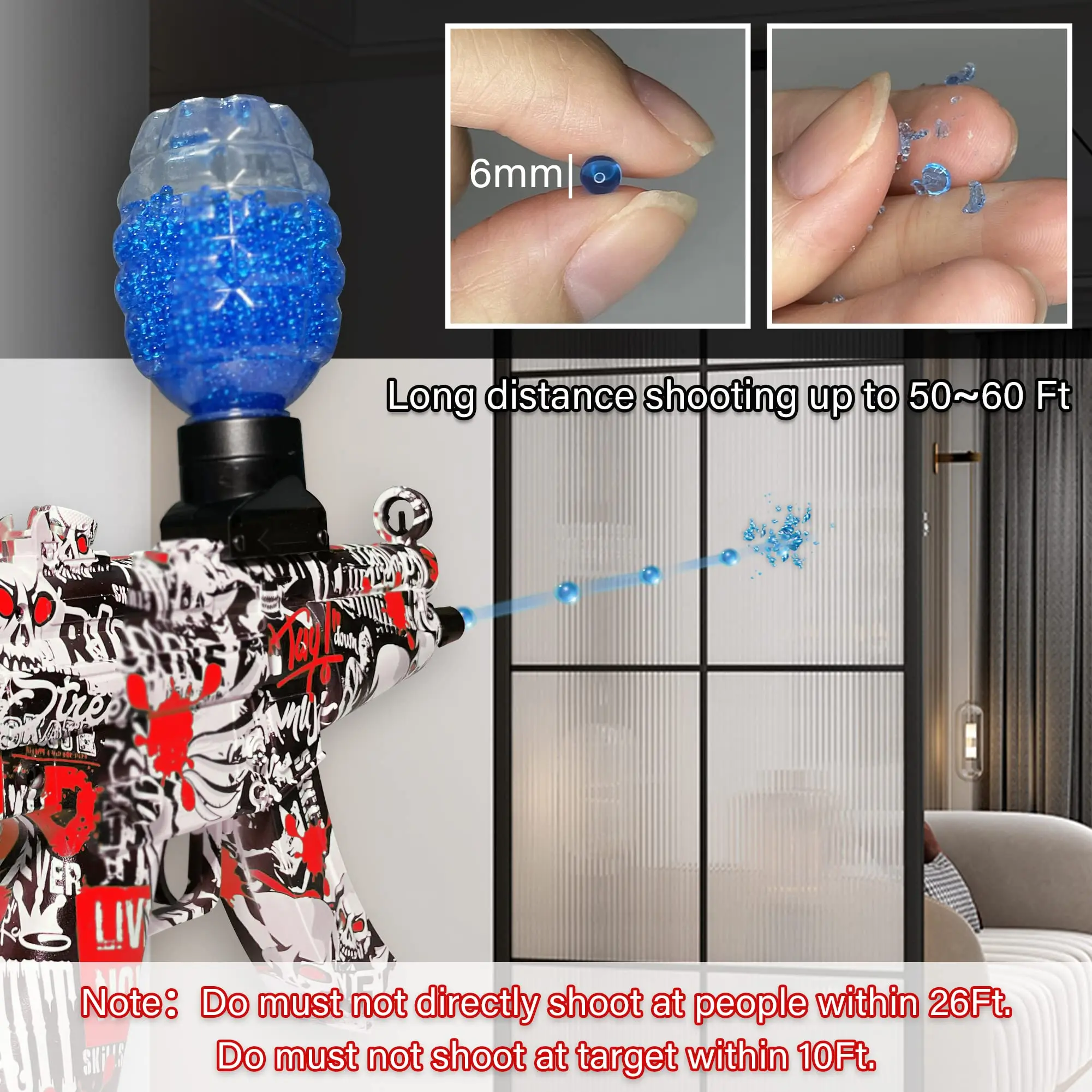 Children Amazon P90 M416 Gel Ball Bead Blaster Water Toy Gun Electric ...