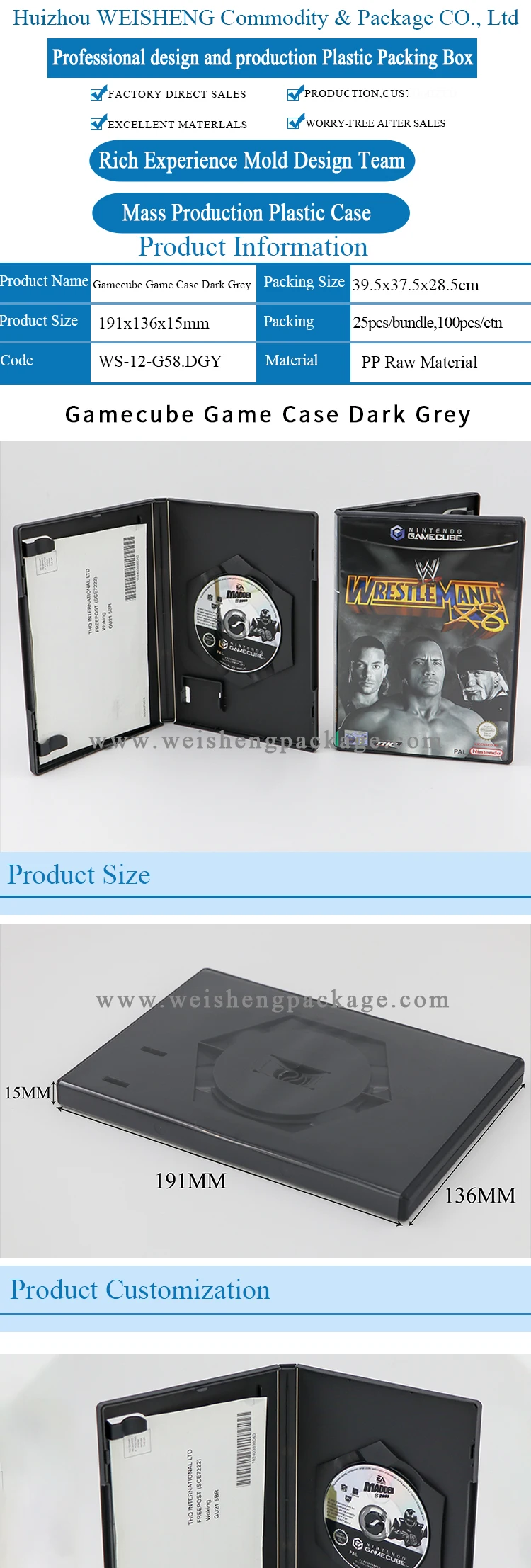 15mm Pp Plastic Box Game Cube Gc Gaming Switch Cd Discs Case Hard Shell ...