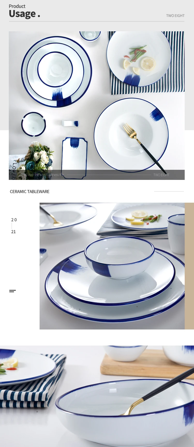 High Quality Hotel Style Chinaware Plate Modern Japanese Porcelain ...