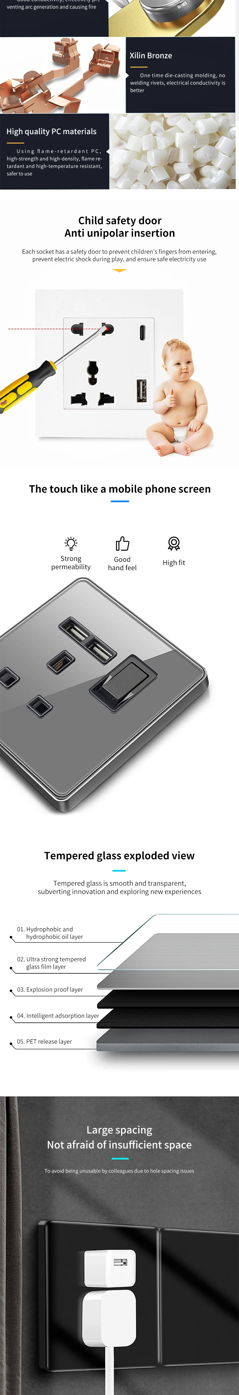 High-Quality Universal Socket Switch C-Type USB Socket Modern 13A ...