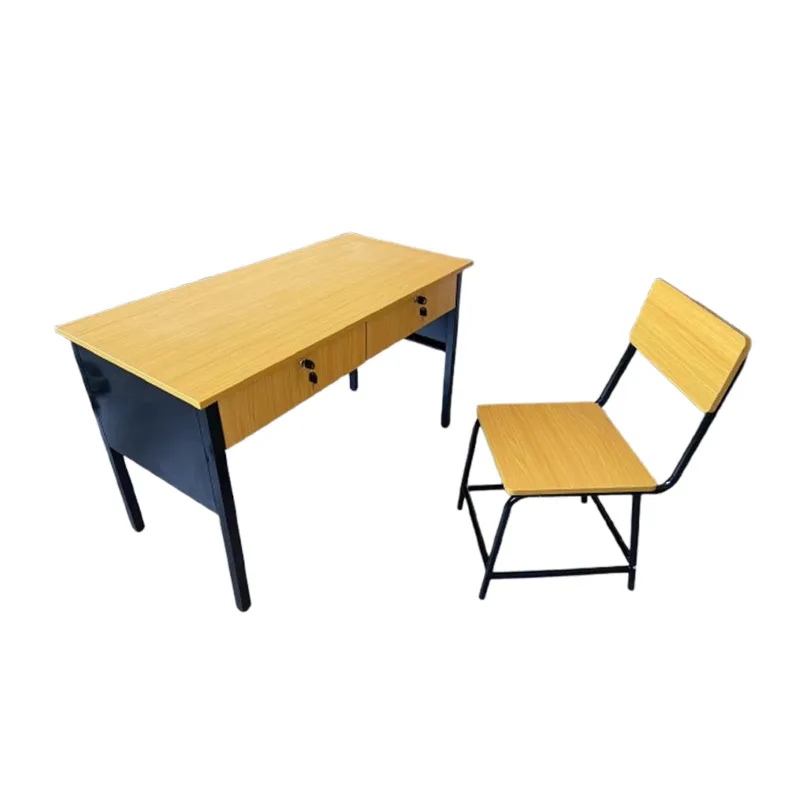 Philippine Wooden Double Drawer Teacher Desk & Chair Set