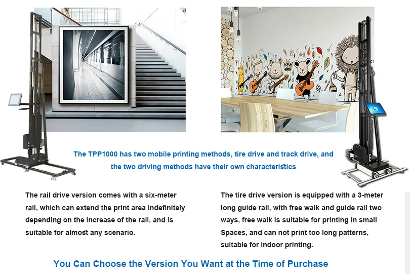 Vertical Tpp1000 3d Wall Printer Machine For Printing On Walls With Uv ...