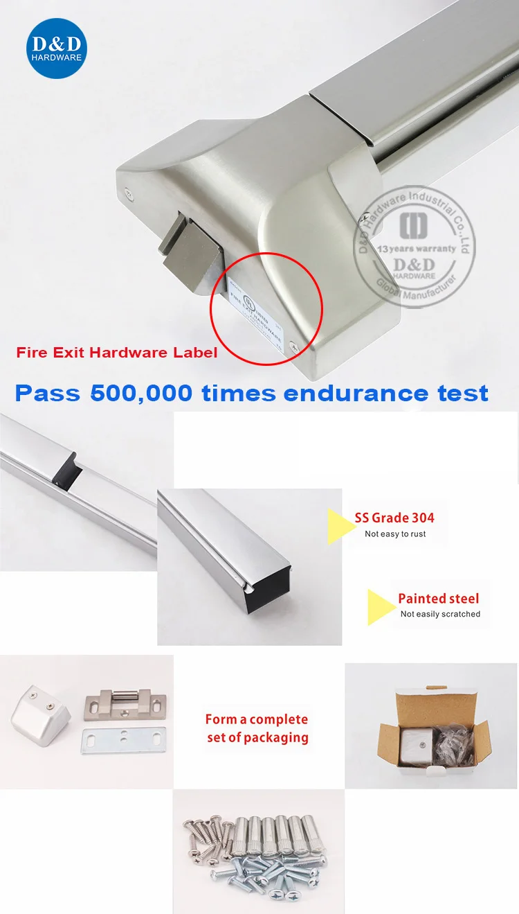 Ul Listed Ansi Fire Rated Grade 304 Stainless Steel Security Polished ...