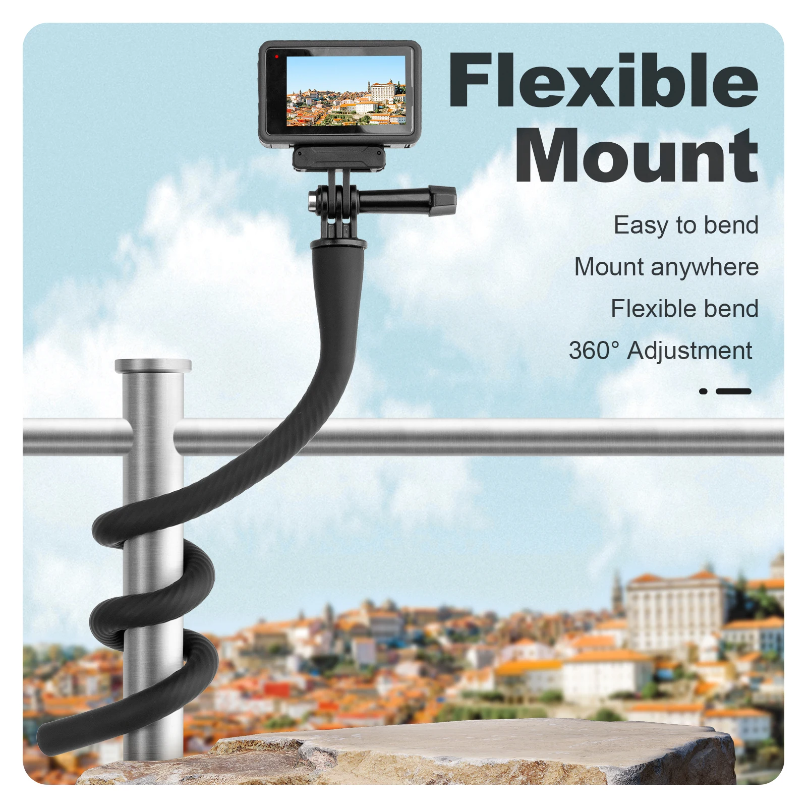 Telesin Flexible Extend Tripod Stand Mount for Cameras