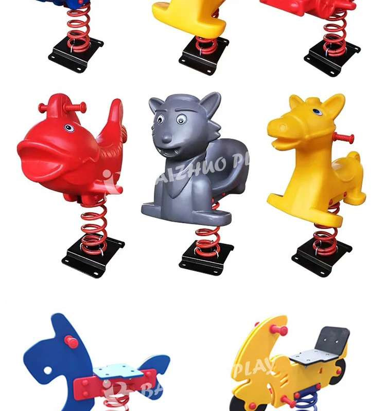 Outdoor Spring Rider Plastic Rocking Horse Playground Spring Ride ...