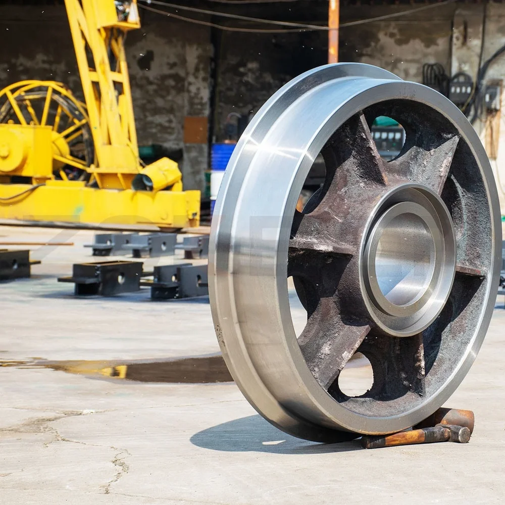 Crane Wheel Block Heavy Duty Cast Steel Railway Trolley Wheels With Double Rim - Buy Crane ...