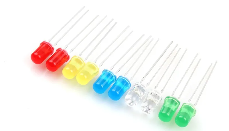 5mm Led Diode Round Clear F5 Radial Leds White/green/red/blue/yellow ...