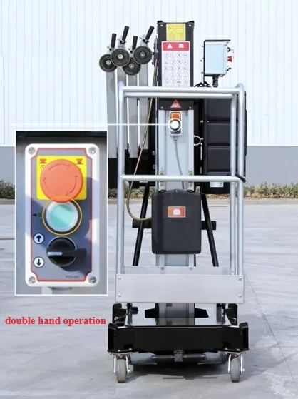 12m Single Aluminum Mast Vertical Lift Self Propelled Working Platform ...