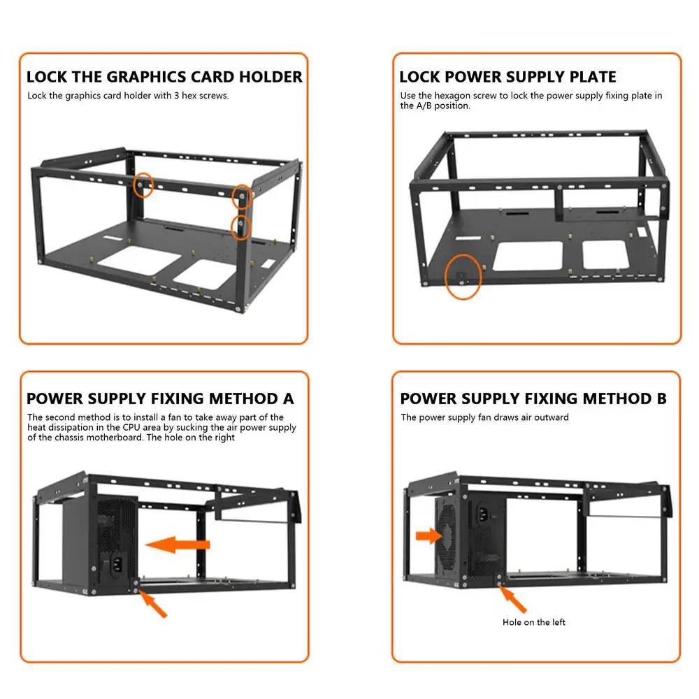 Diy Computer Motherboard Case Rack Aluminum Frame Chassis Cooling Rack ...