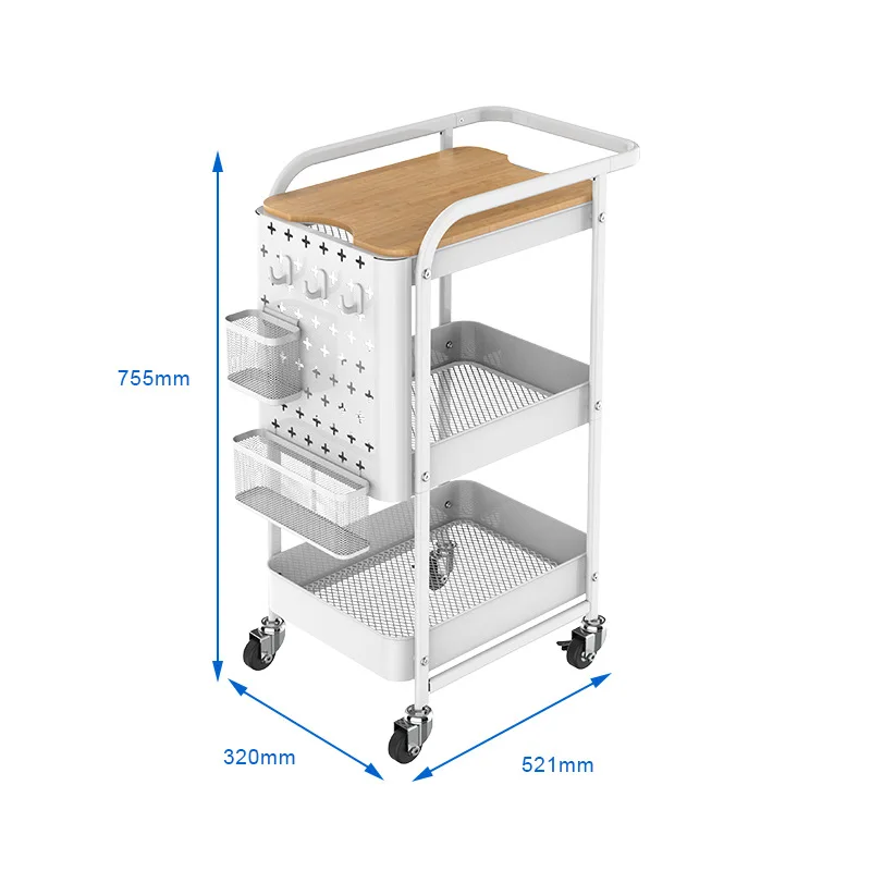 Creative Cavity Board Storage Rack Trolley Kitchen Bathroom Steel Multi ...