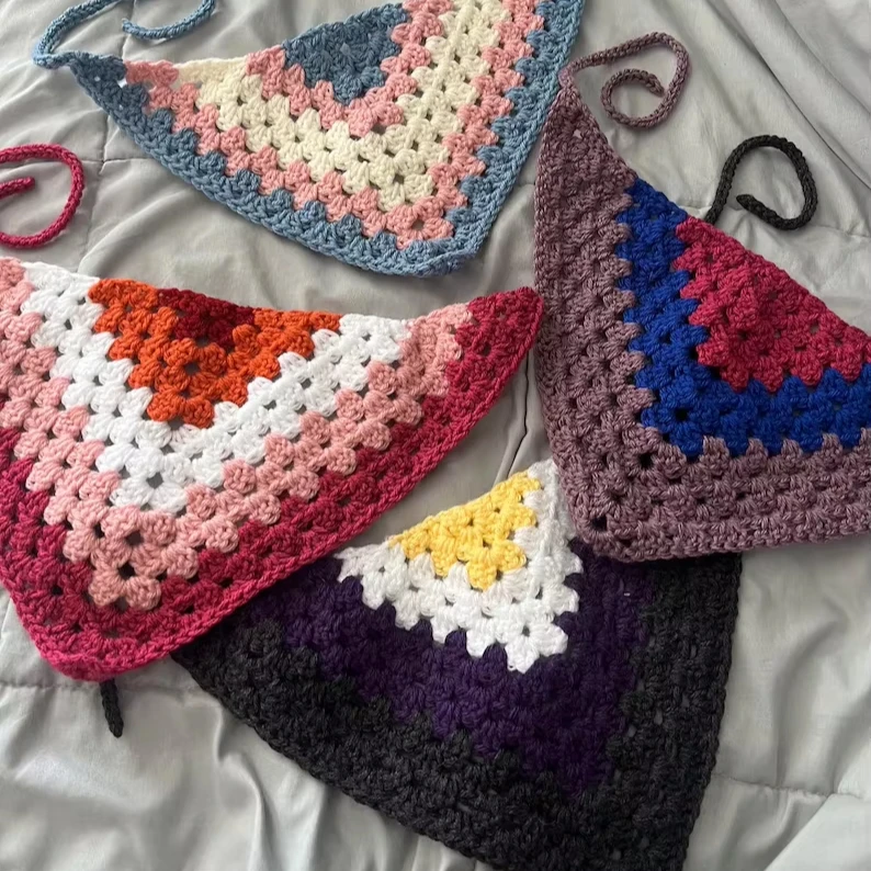 Lgbt Lesbian Flag Non-Binary Flag Knit Handkerchiefs Crochet Pride Flag ...