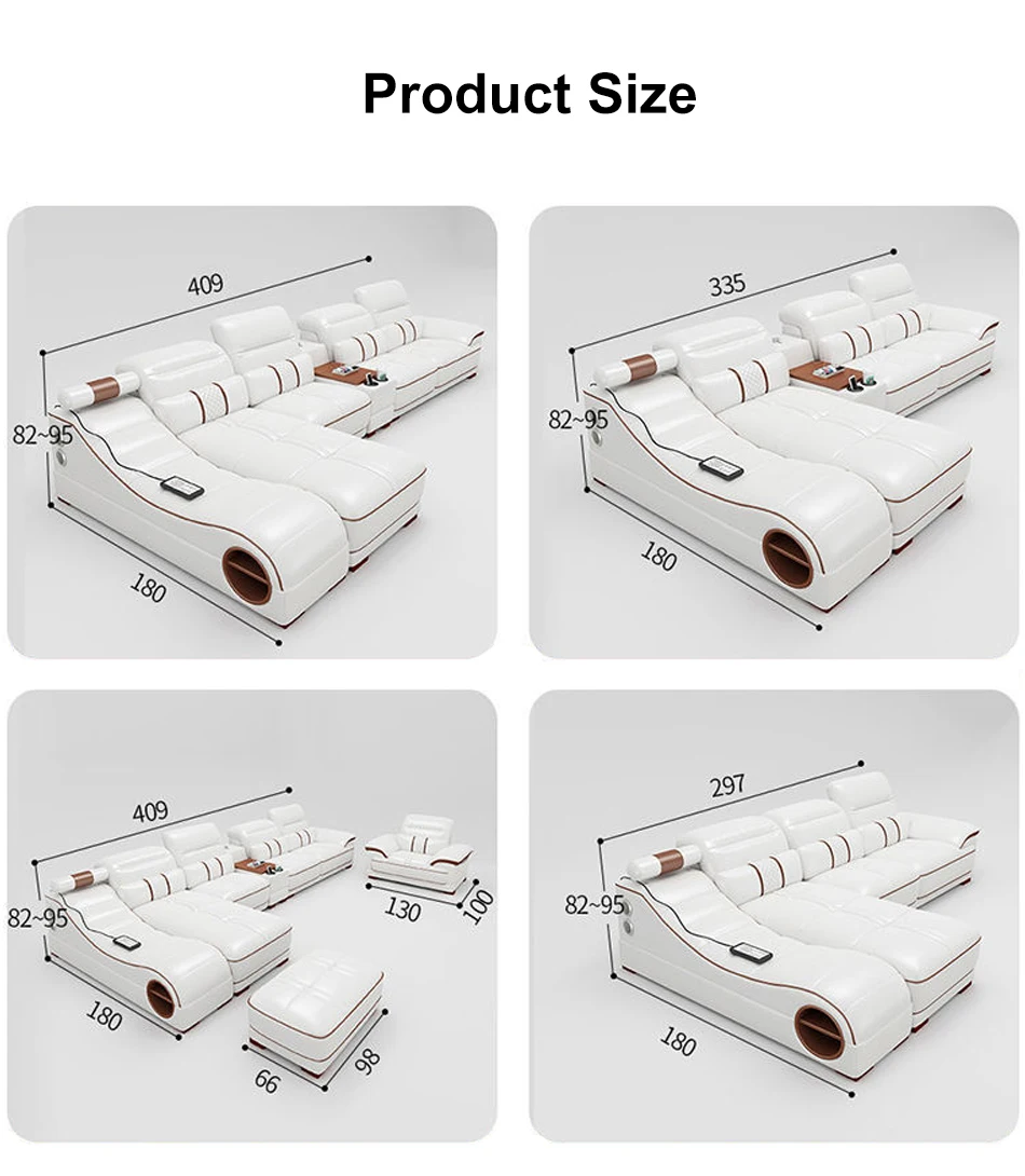 Modern Luxury Modular Sofa Set - Recliner, Massage Leather Furniture ...