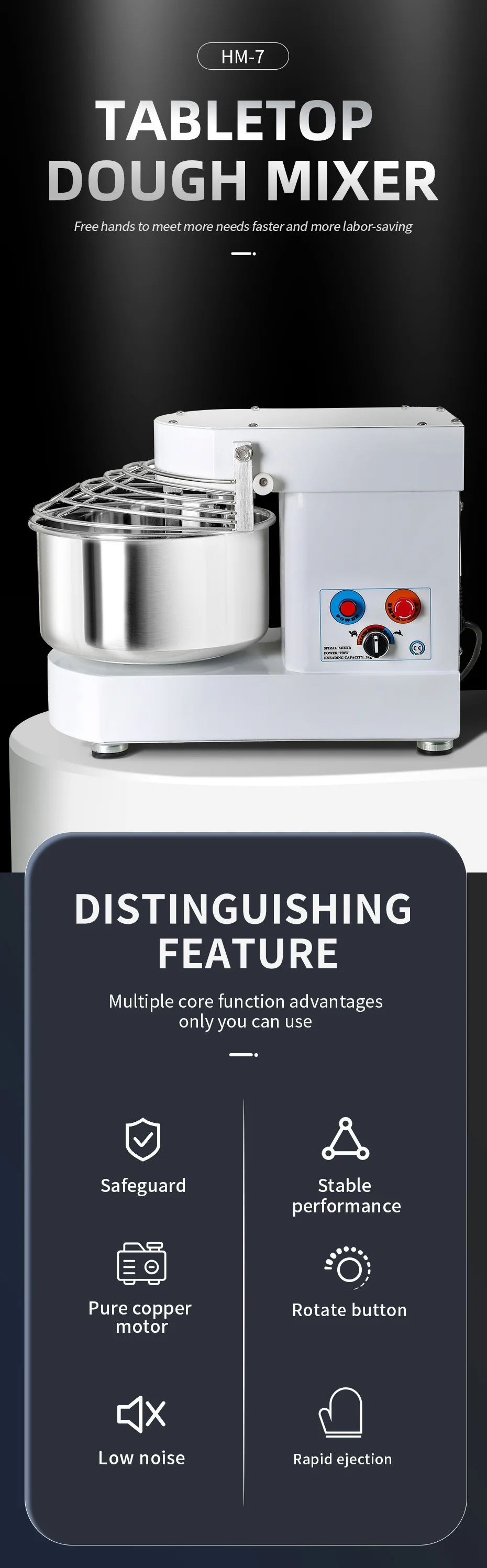 Good Quality 3kg 10kg 15kg 25kg 50kg 75kg 100kg Kneading Machine Spiral ...