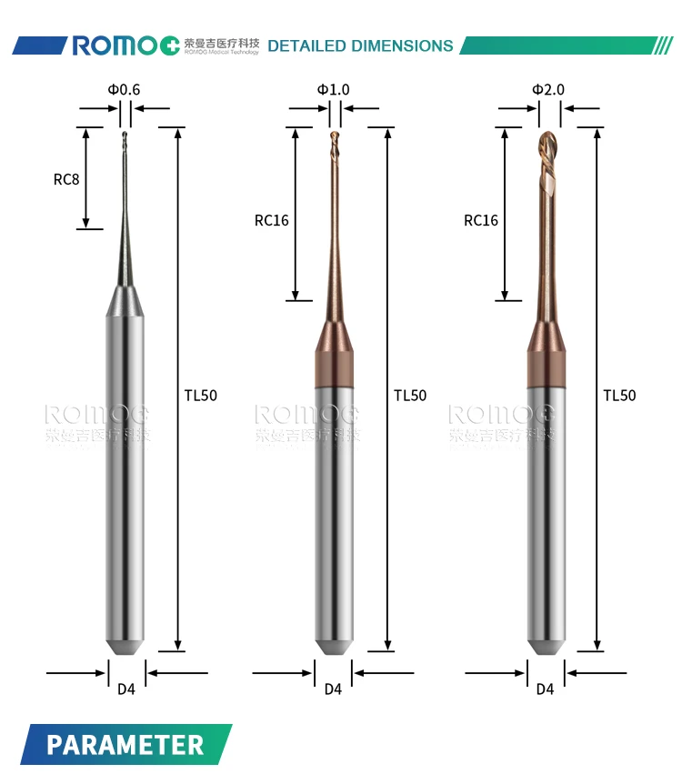 Unbranded Ceramic Head Dental 2.35mm Lab Zirconia Ceramic Burs Drills ...